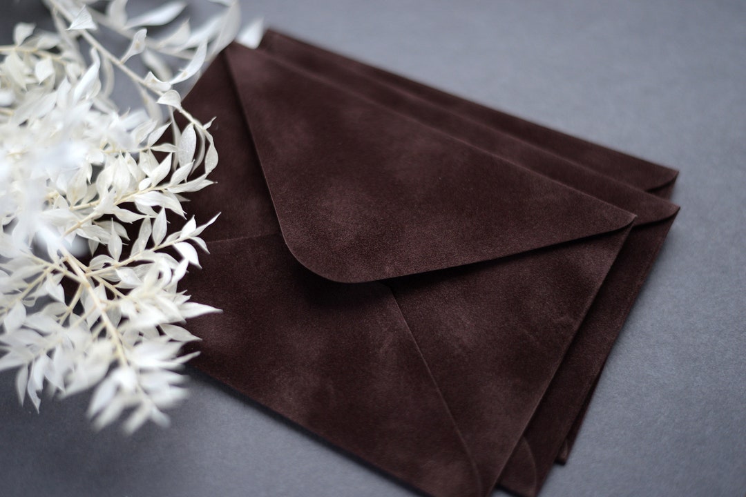 Velvet Envelope / Brown Velvet / Wedding Envelope / C6 Size/ 114x162mm ...
