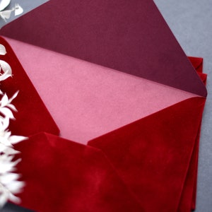 Velvet Envelope / Royal Red Velvet / Wedding Envelope / C6 Size ...