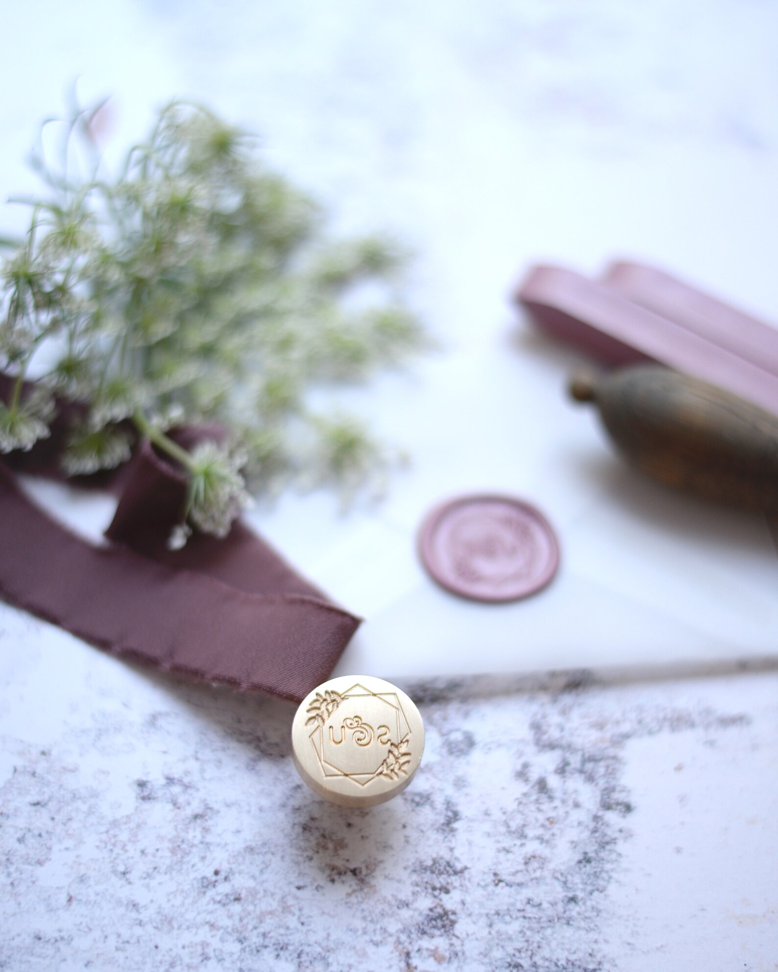 Modern Initial Wax Stamp / Geometric Design Wax Seal With - Etsy