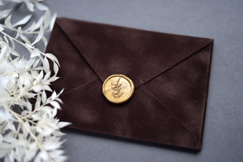 Velvet envelope / brown velvet / wedding envelope / gift | Etsy