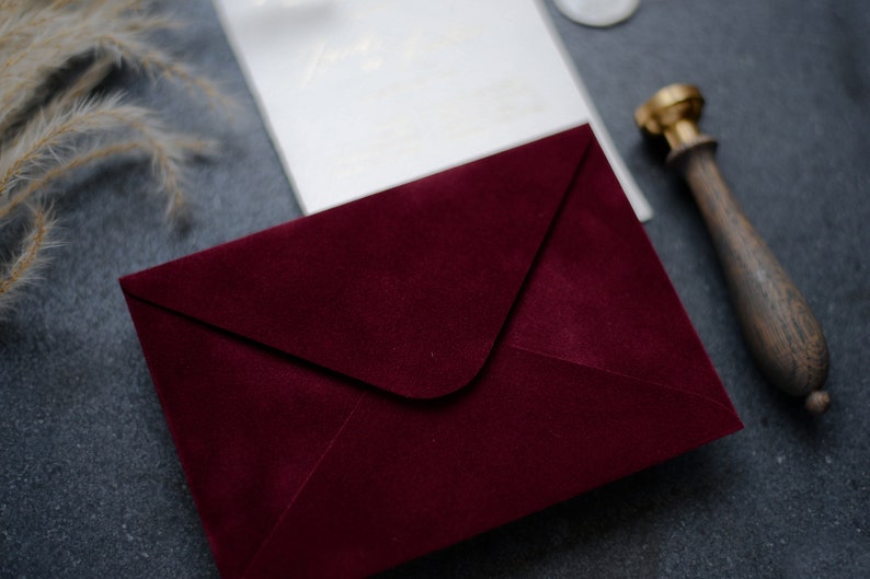 Velvet Envelope / Wine Velvet / Wedding Envelope / C6 Size/ - Etsy