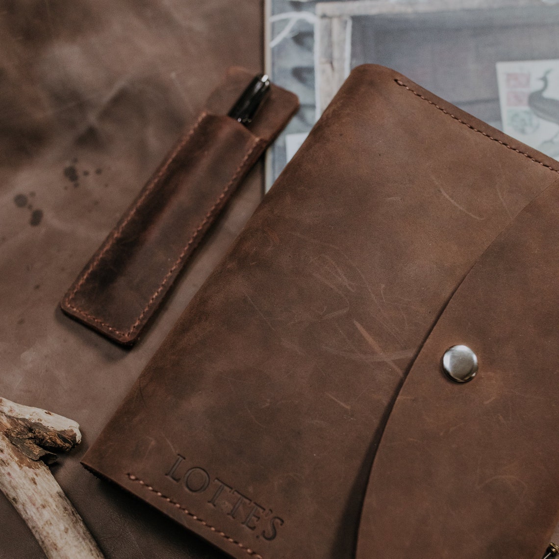 Customizable Rustic Leather Notebook With Refill // Notebook - Etsy
