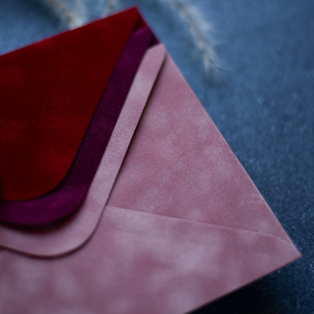 Shades of Red Velvet Envelopes: Sample Pack of 3 / Wedding Envelope ...