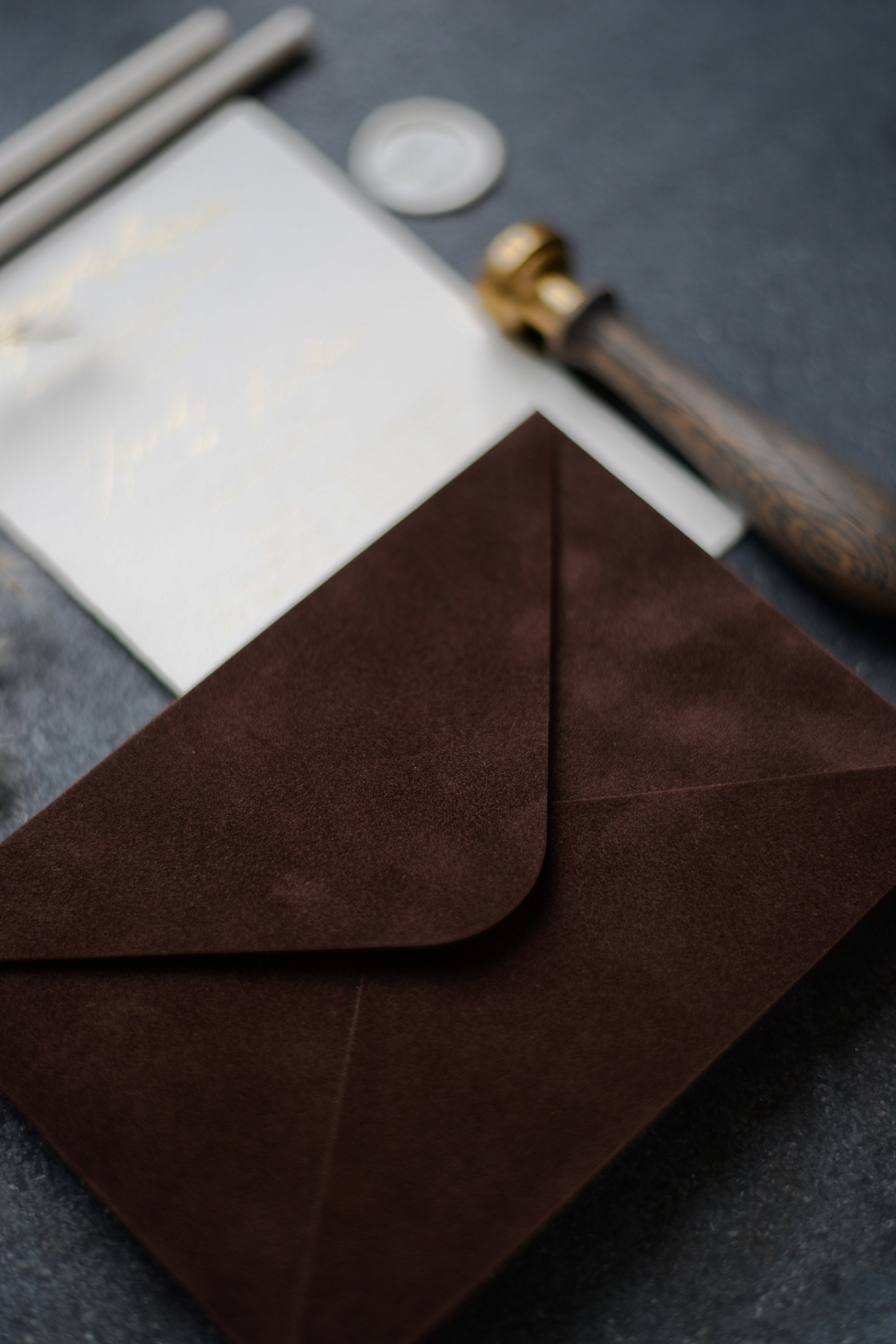 Velvet envelope / brown velvet / wedding envelope / gift | Etsy
