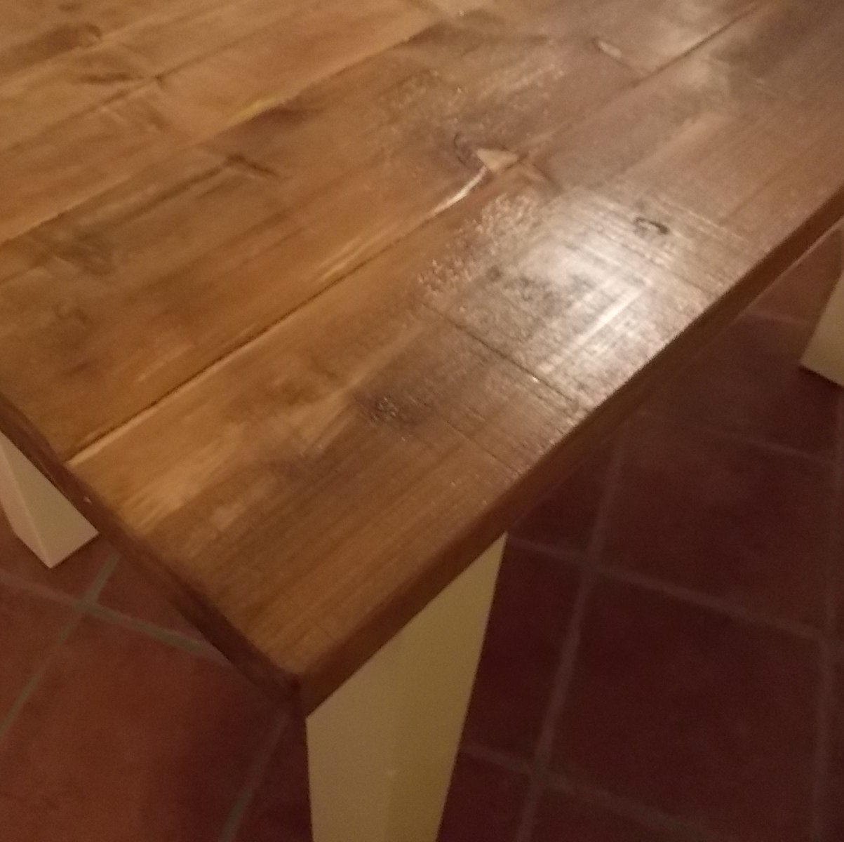 Rustic Solid Wood Plank Kitchen Dining Table With Painted - Etsy UK