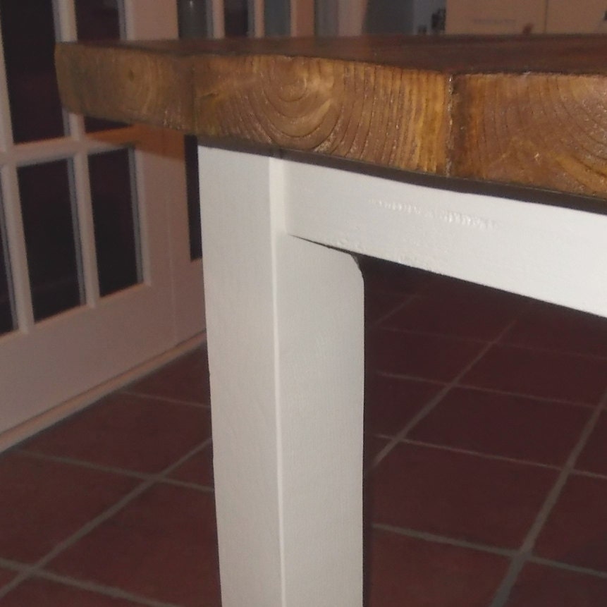 Rustic Solid Wood Plank Kitchen Dining Table With Painted - Etsy UK