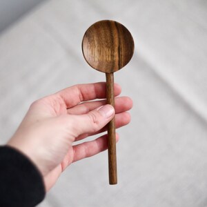 Round Walnut Wooden Spoon Handcarved Spoon Peanut Butter - Etsy