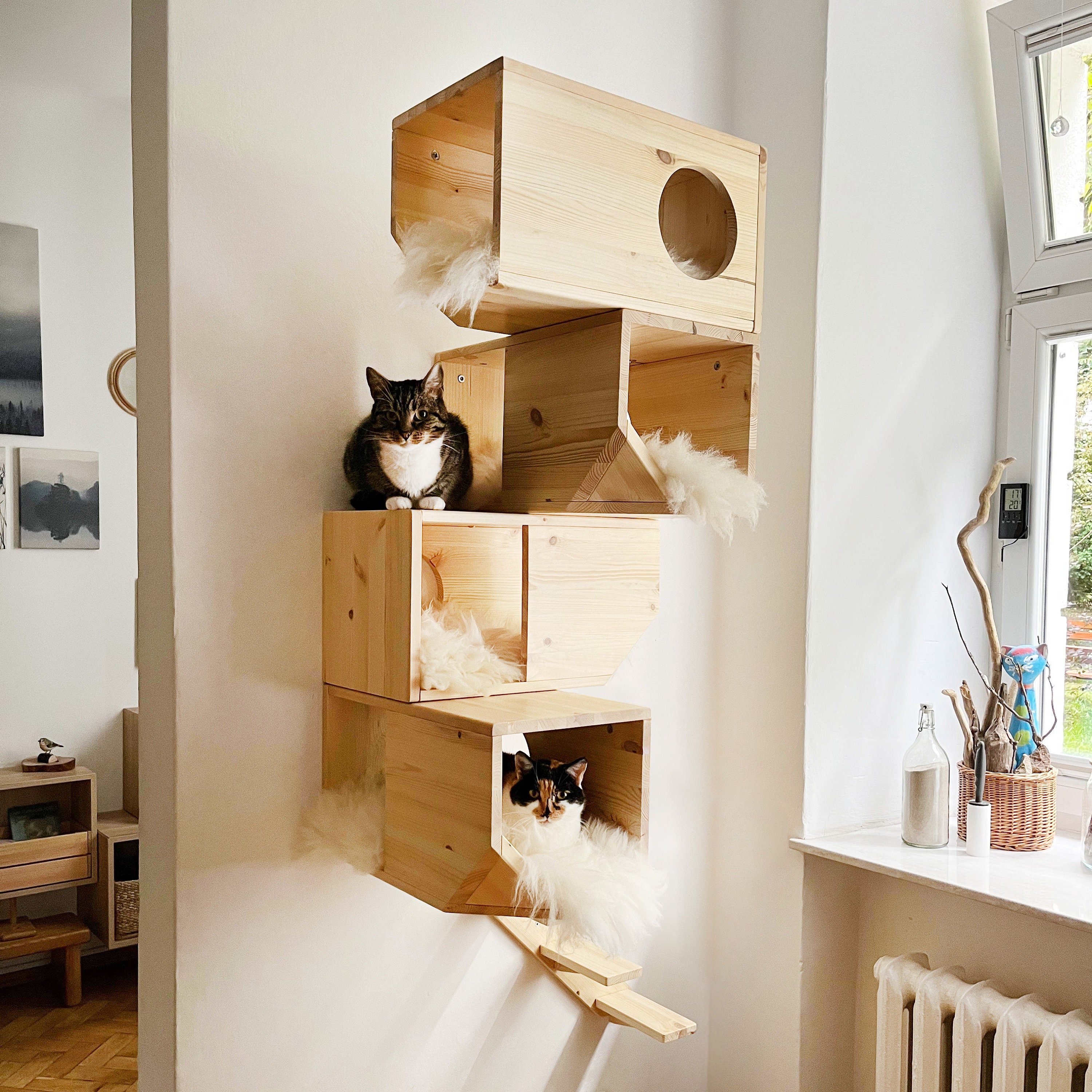 Wooden Modular Cat House Etsy Uk