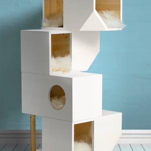 Freestanding Wooden Modular Cat House - Etsy