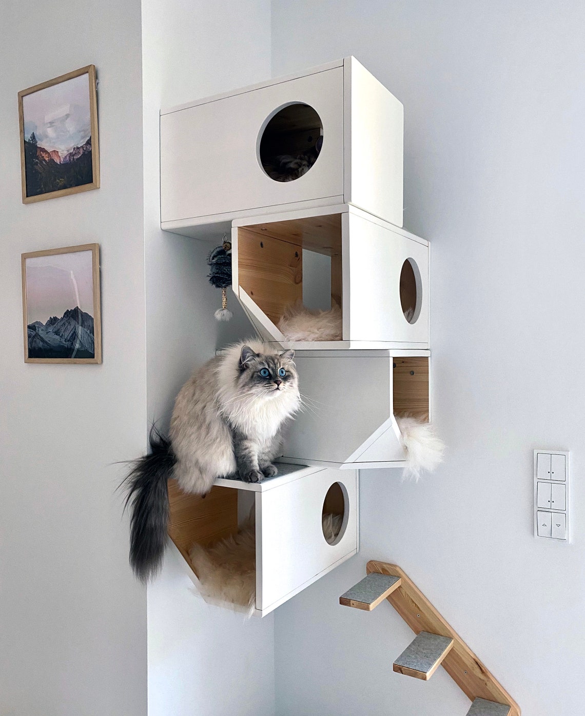 White Modular Cat House - Etsy