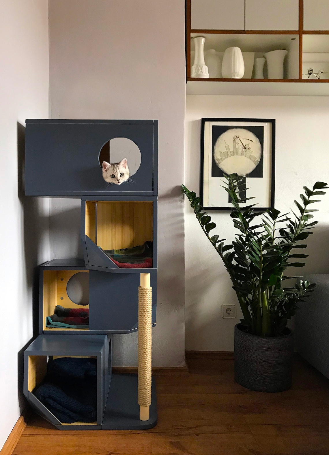 Freestanding Wooden Modular Cat House | Etsy