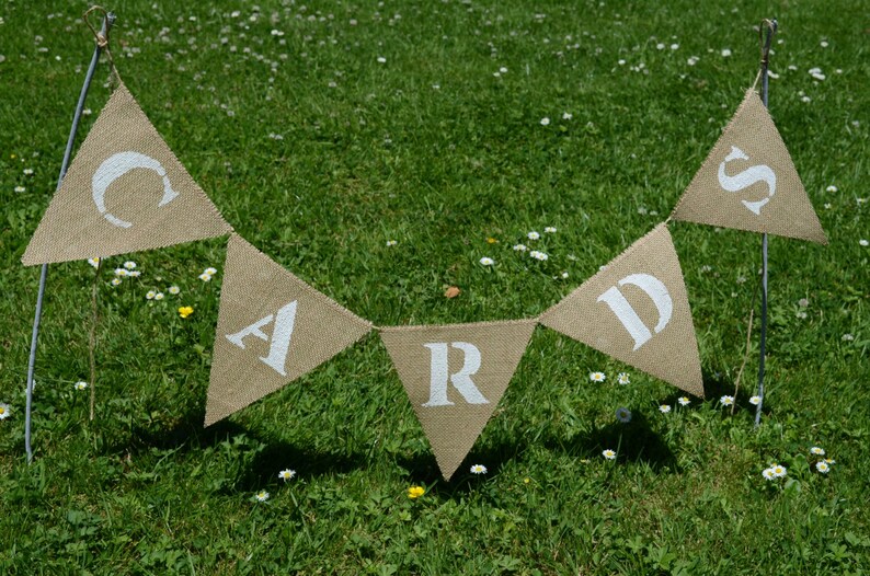 CARDS Hessian Bunting Wedding Decorations Party Celebrations Burlap ...