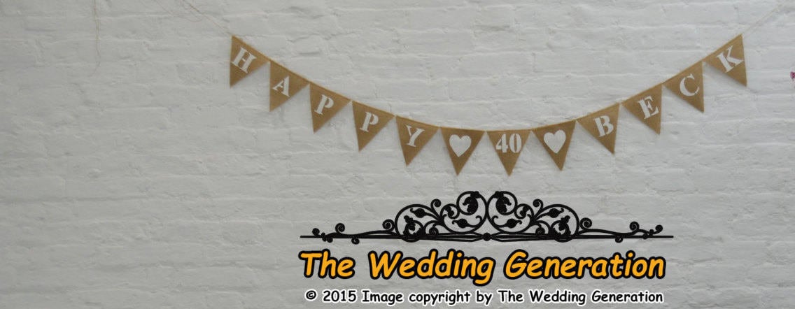 Happy 40th Birthday Hessian Bunting Burlap Banner Birthday - Etsy