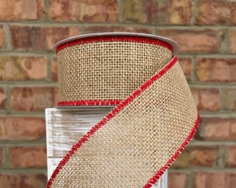 Red Burlap Ribbon - Etsy