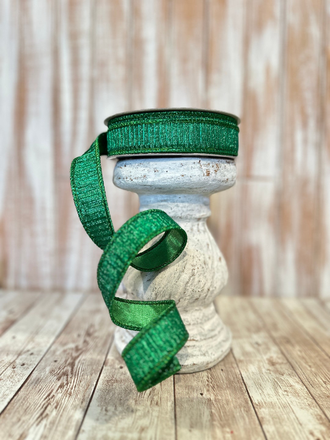 Farrisilk 10 Yards, 1 Inch Wired Ribbon, Green Farrisilk Ribbon ...