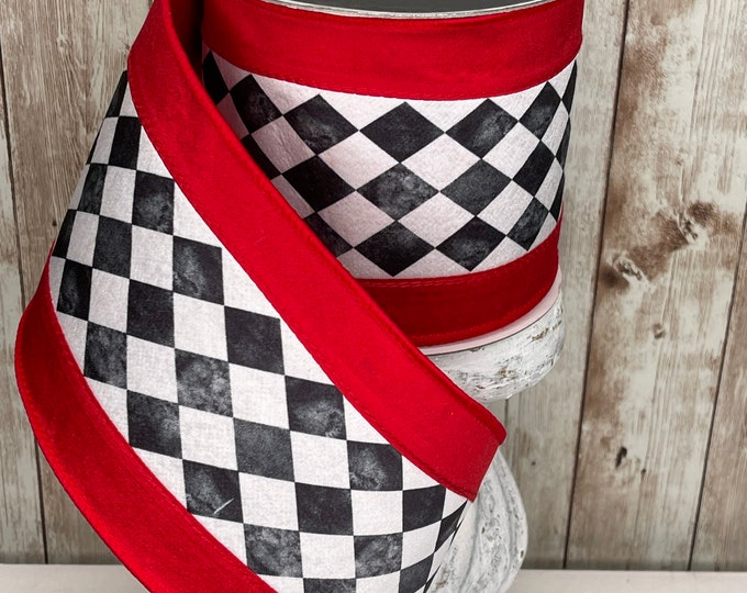 Harlequin Centered Diamond Ribbon, Farrisilk Ribbon, 4 Inch Ribbon ...