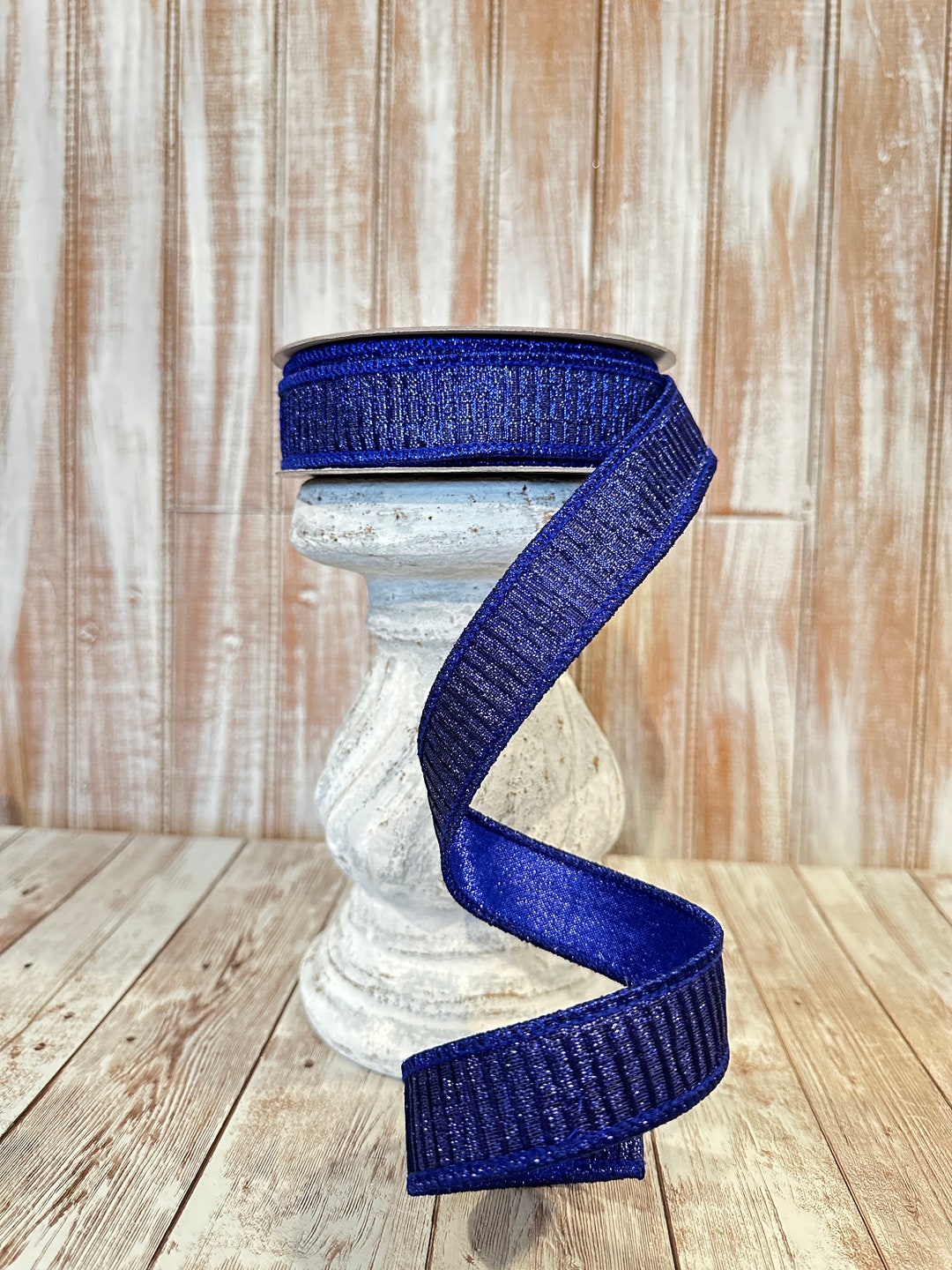 10 Yards, 1 Inch Wired Ribbon, Royal Blue Farrisilk Ribbon, Farrisilk ...
