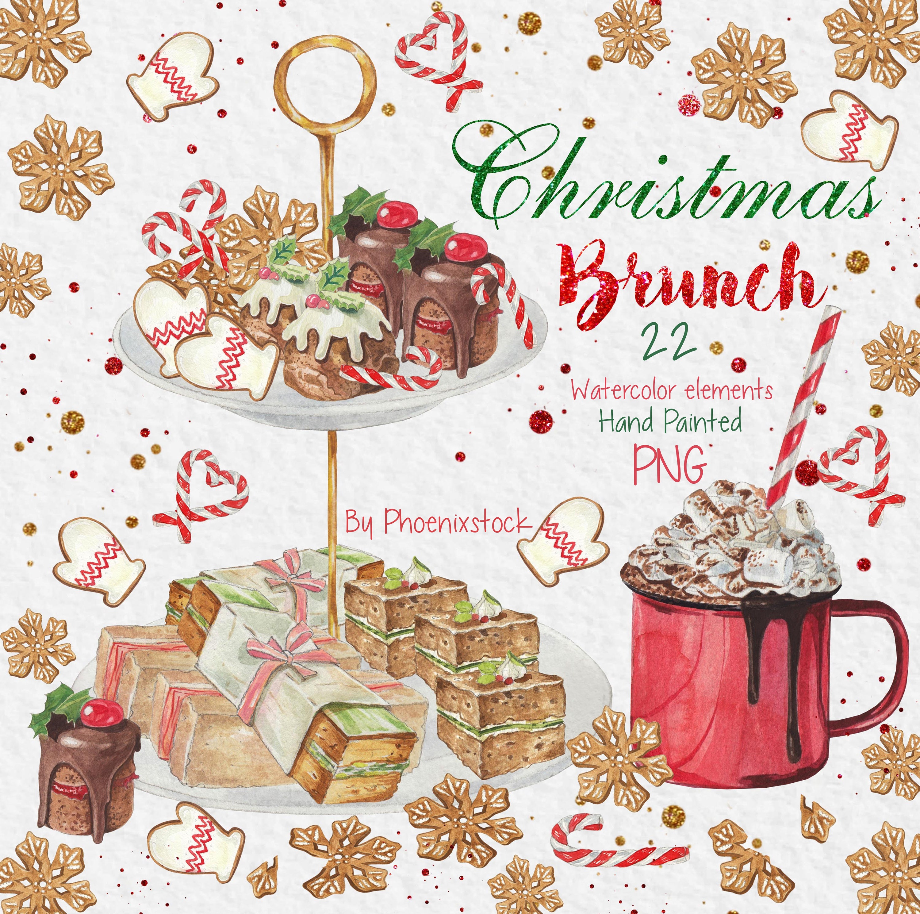 Watercolor Clip Art Christmas/christmas Clipart/watercolor Christmas ...