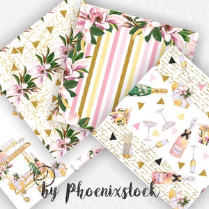New Year Paper Pack Digital Paper Winter Wedding Paper Pack Scrapbook ...
