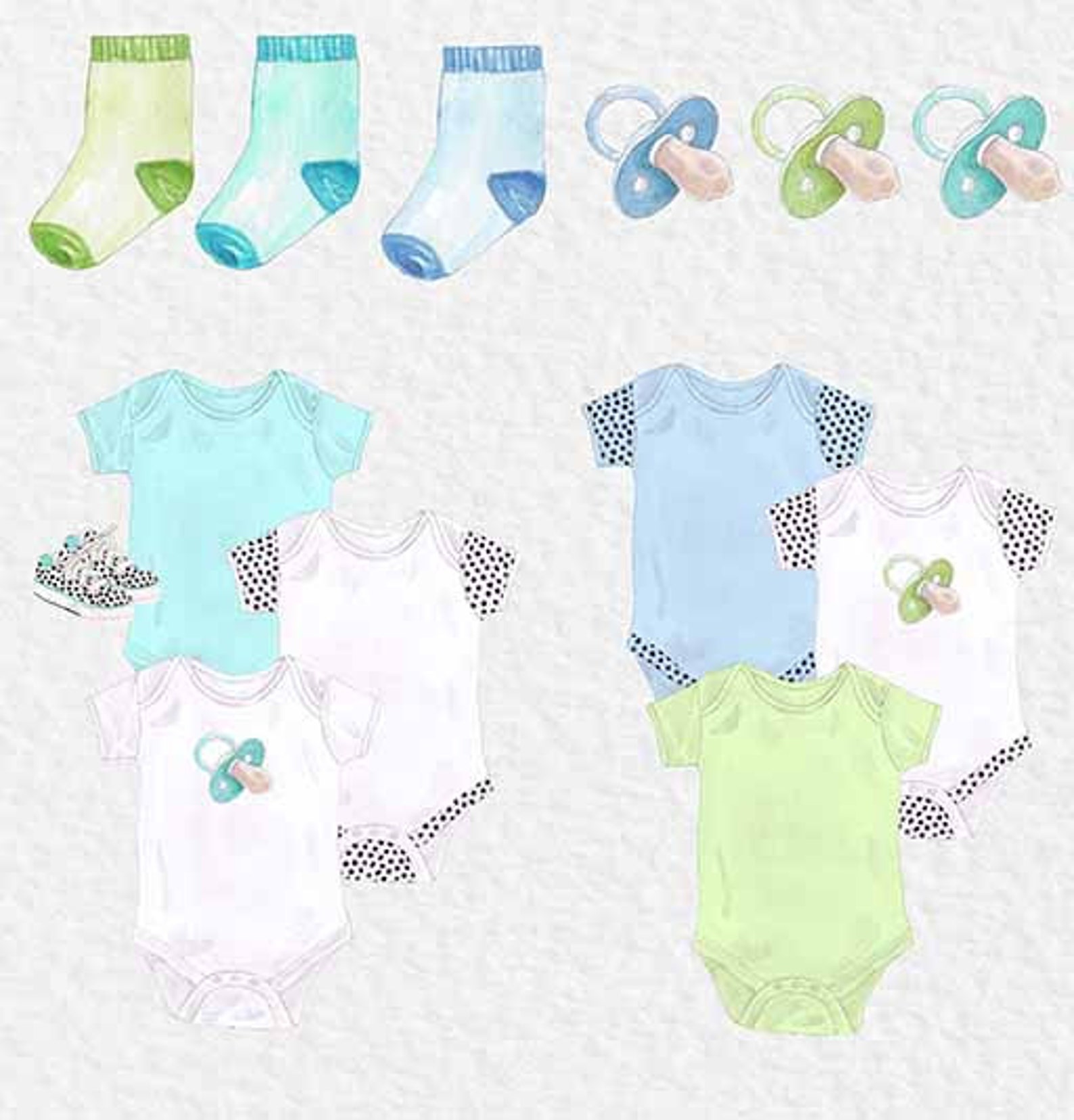 Watercolor Clip Art Baby Shower Boy Nursery Clipart Scrapbooking Baby ...