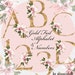 Gold Alphabet Foil Effect Floral Alphabet Clip Art Wedding Bridal Logo ...