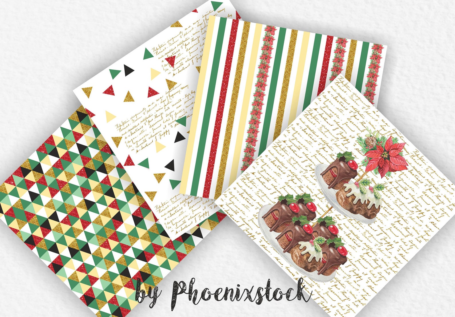 Christmas Paper Pack Digital Paper Winter Party Paper Pack Scrapbook ...