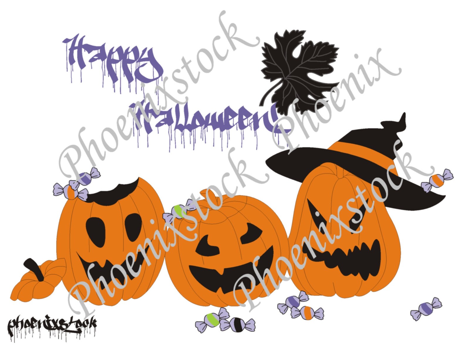 Halloween Clip Art Design Set/black Cat/halloween/ Happy Halloween ...