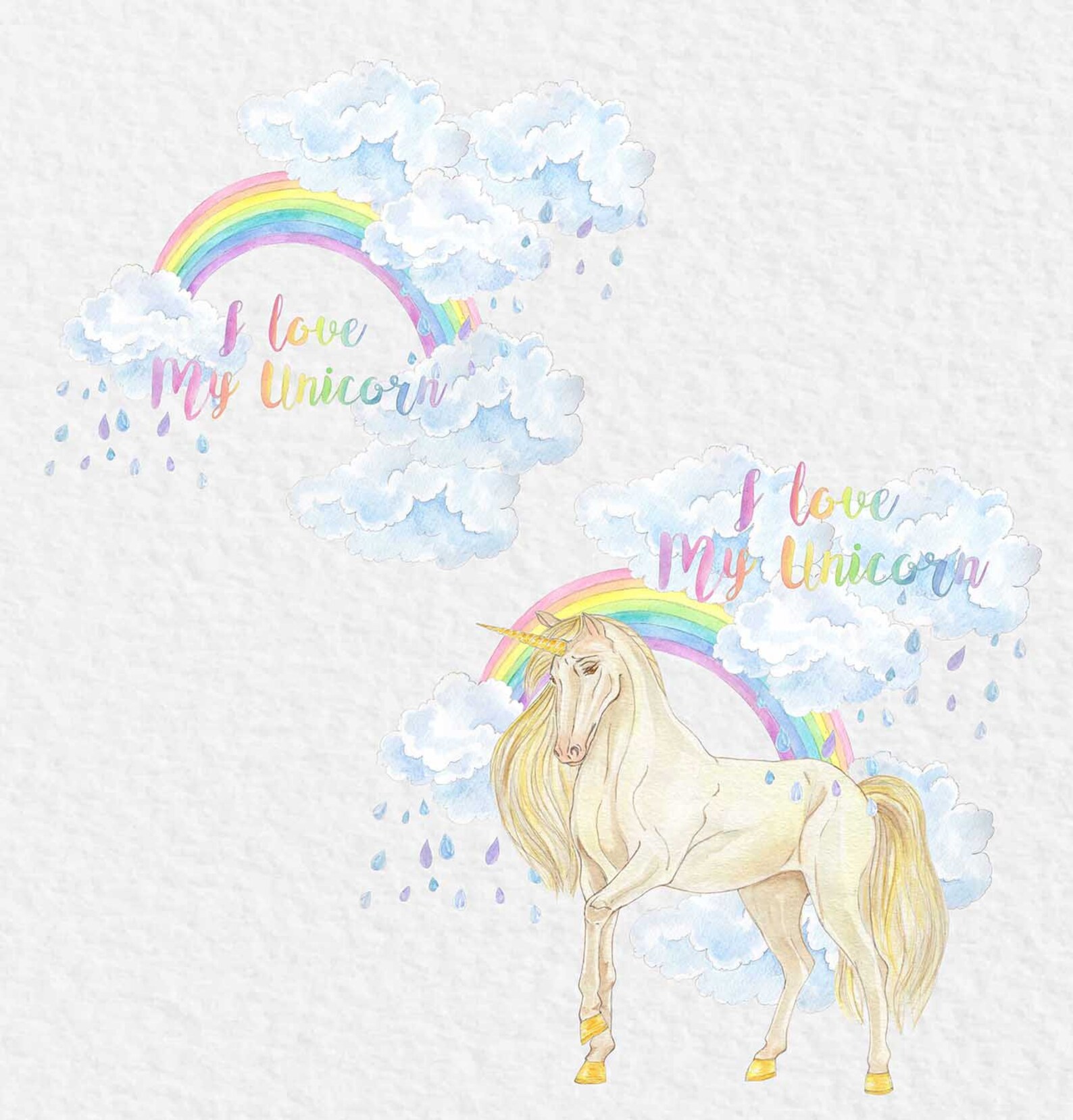 Watercolor Clipart Unicorn/watercolor Unicorn/clipart Rainbow ...