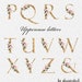 Gold Alphabet Foil Effect Floral Alphabet Clip Art Wedding Bridal Logo ...
