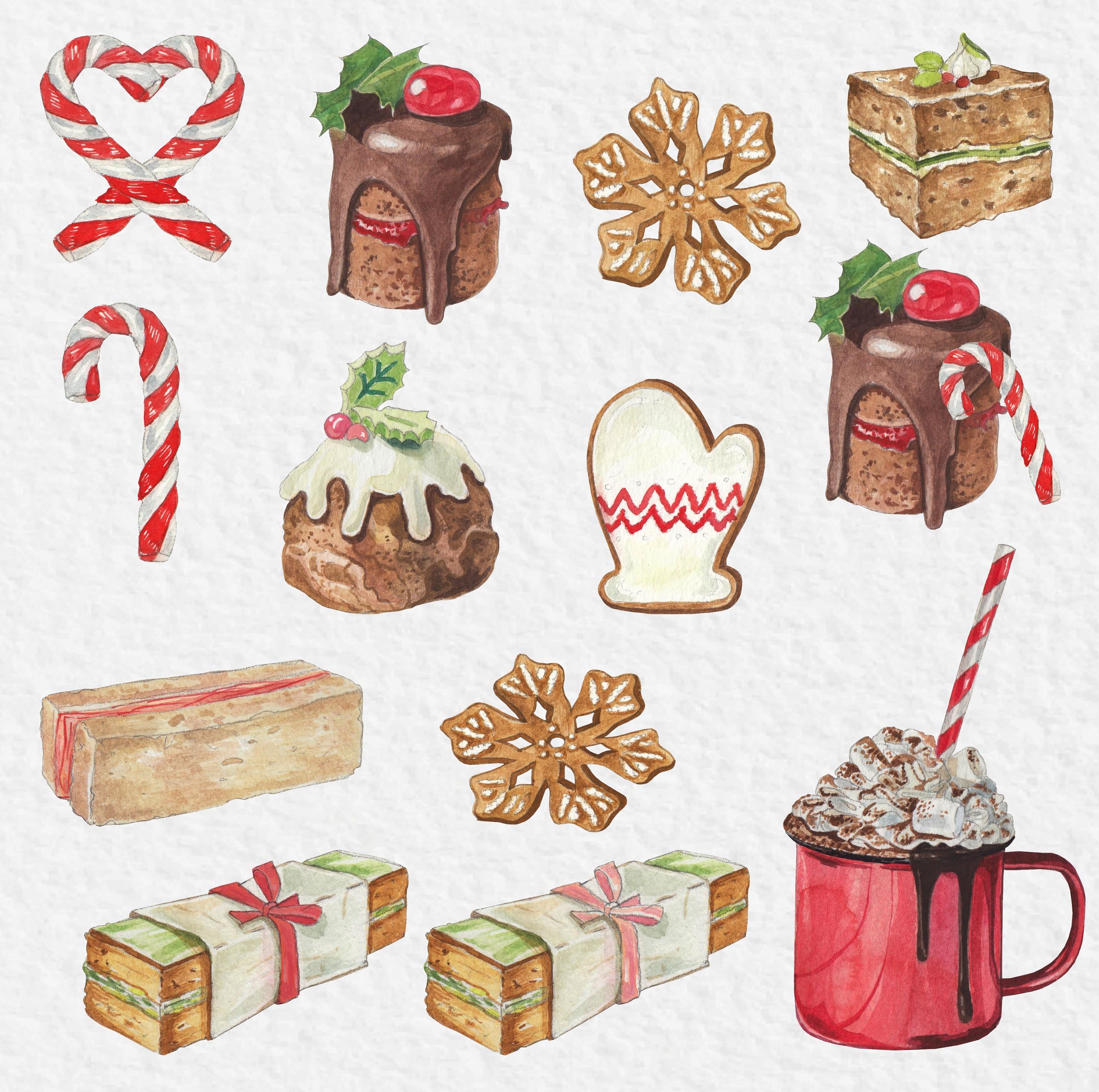 Watercolor Clip Art Christmas/christmas Clipart/watercolor Christmas ...