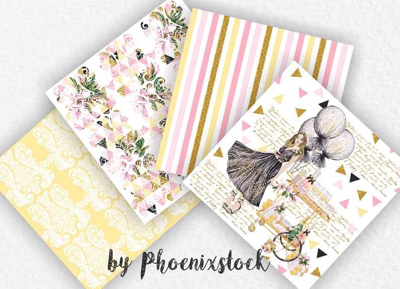 New Year Paper Pack Digital Paper Winter Wedding Paper Pack Scrapbook ...