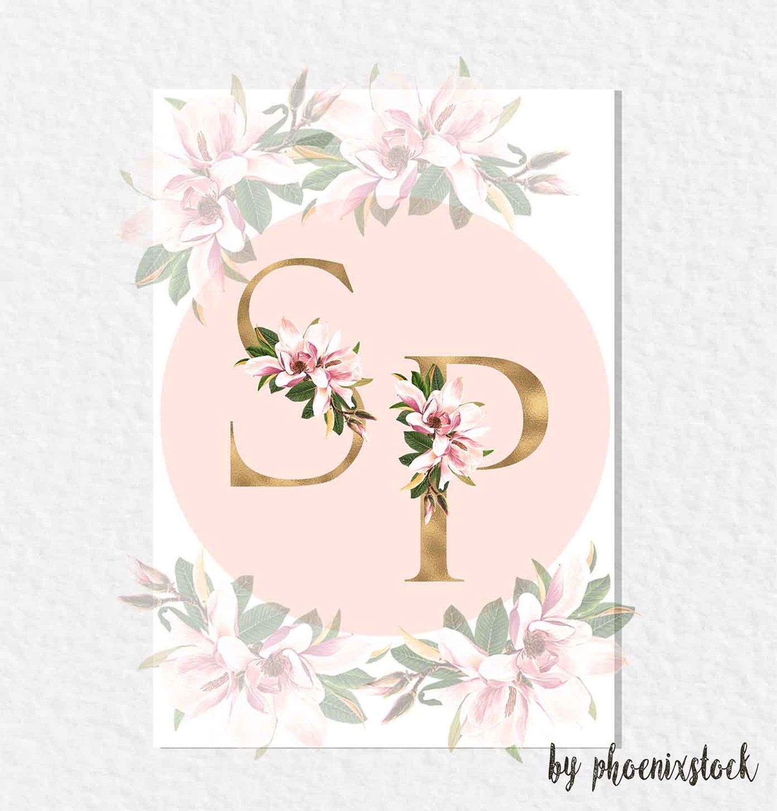 Gold Alphabet Foil Effect Floral Alphabet Clip Art Wedding Bridal Logo ...