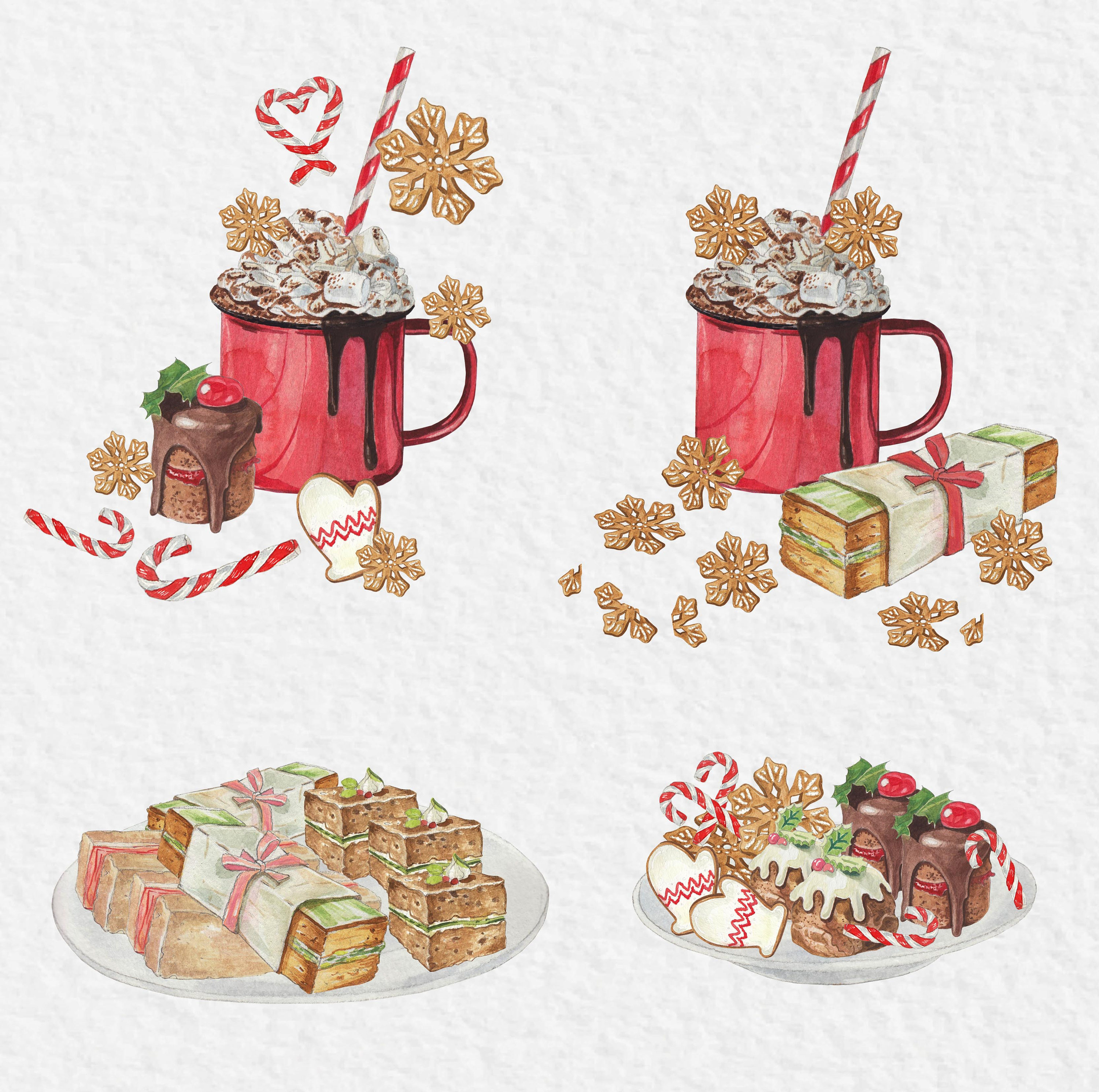 Watercolor Clip Art Christmas/christmas Clipart/watercolor Christmas ...