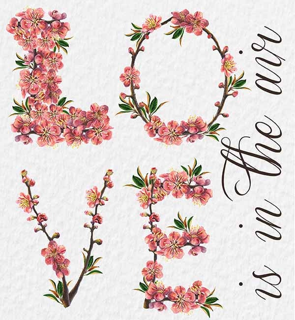 Watercolor Valentine's Clip Art/watercolor Clip Art Blossom/flower Clip ...