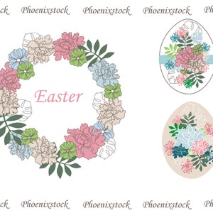 Easter Clip Art/ Easter Egg/ester Wreaths/ester Vectors/digital Clip ...