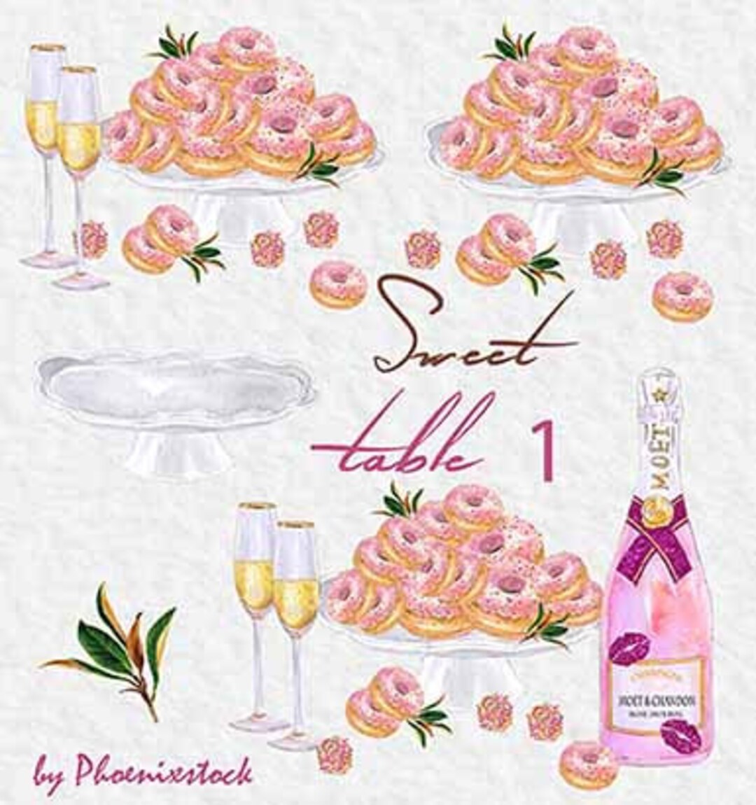 Watercolor Clip Art Sweets Wedding Cake Clip Art Watercolor Birthday ...