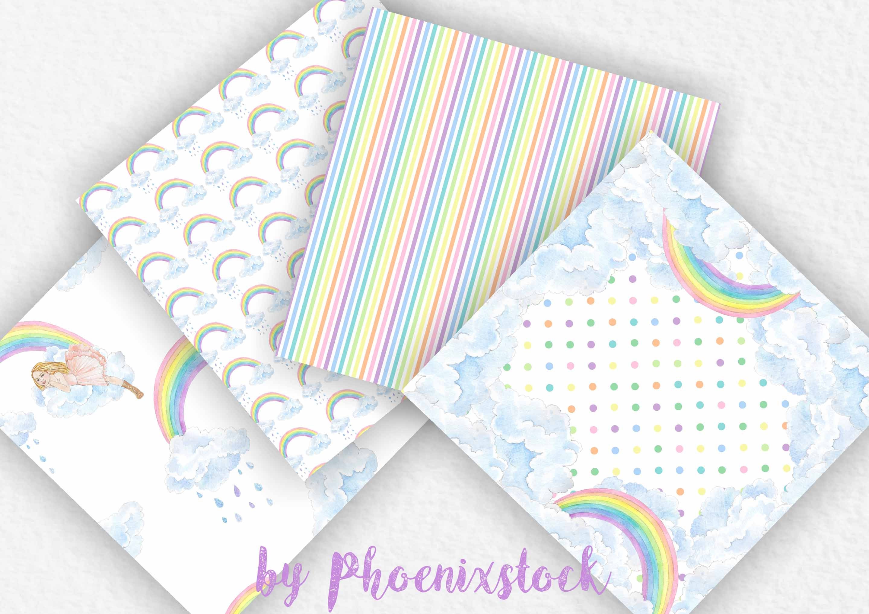 Watercolor Unicorn Paper Pack Watercolor Rainbow Paper - Etsy