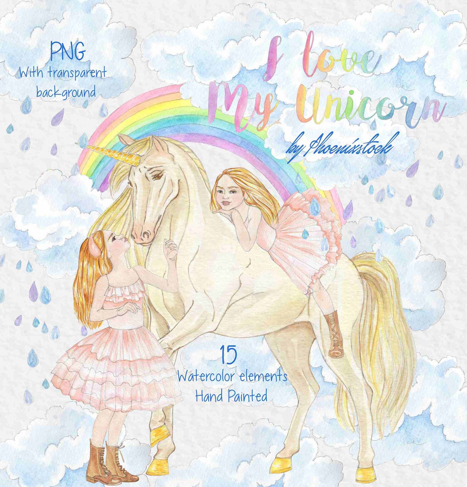 Watercolor Clipart Unicorn/watercolor Unicorn/clipart Rainbow ...