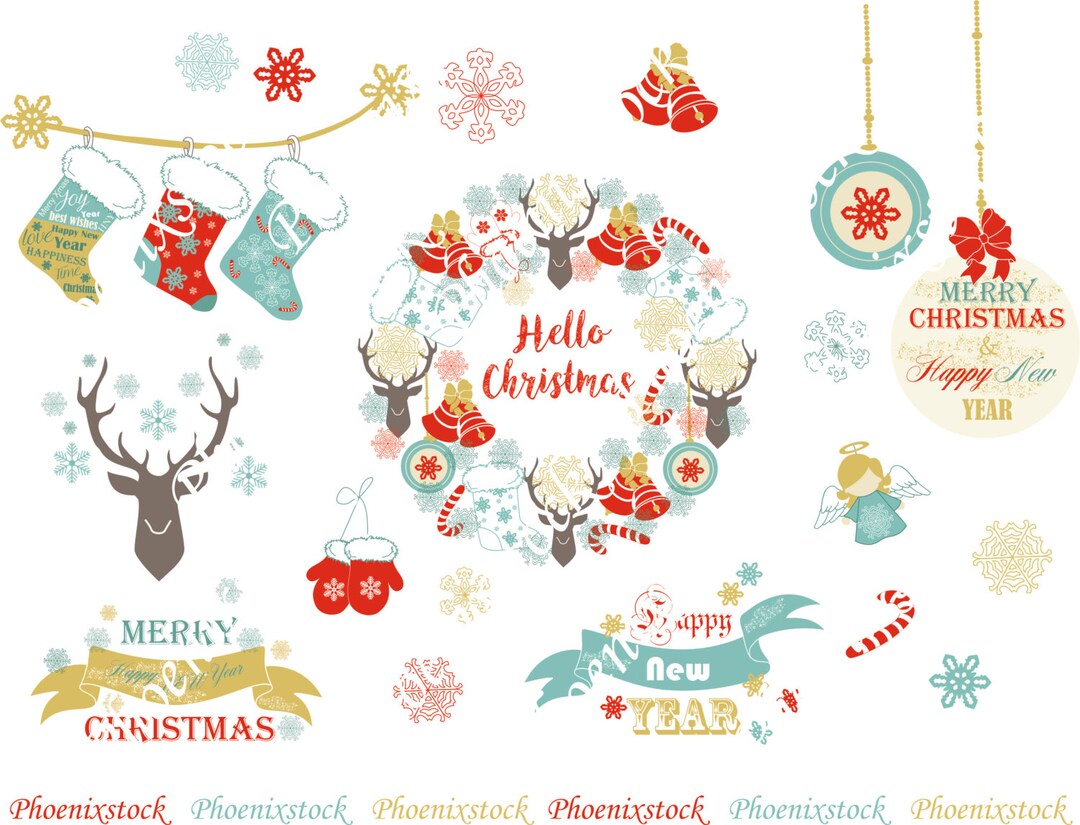 Christmas Digital Clip Art, Card Making/ Unique Christmas Titles ...
