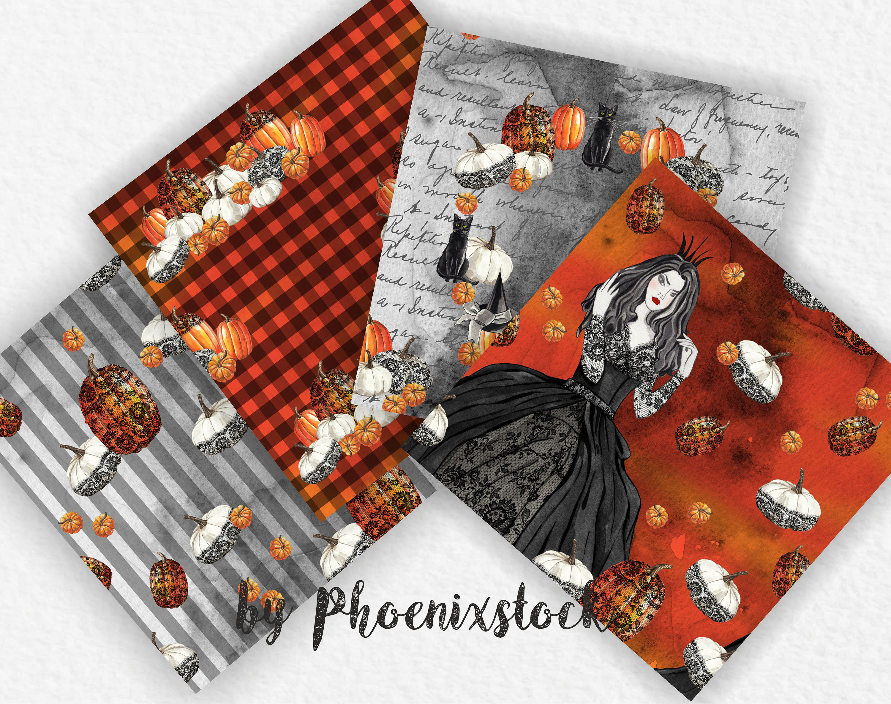 Halloween Paper Pack/halloween Digital Paper/pumpkin Digital Paper ...
