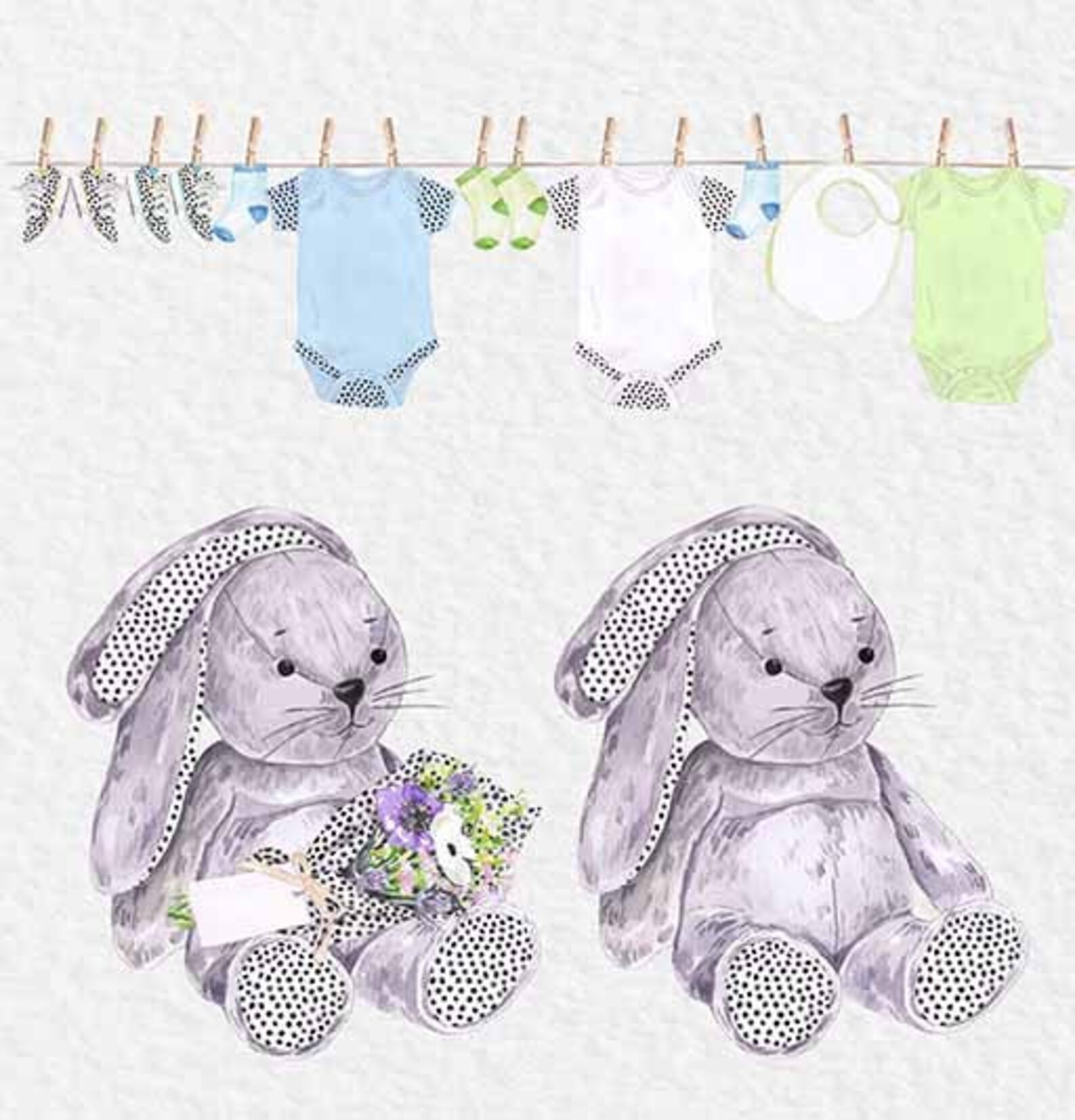 Watercolor Clip Art Baby Shower Boy Nursery Clipart - Etsy