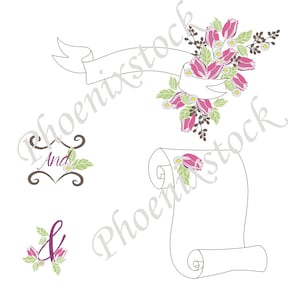 Wedding Clip Art/ Flower Clip Art/ Wreaths Flower/ Flower Hart/flower ...