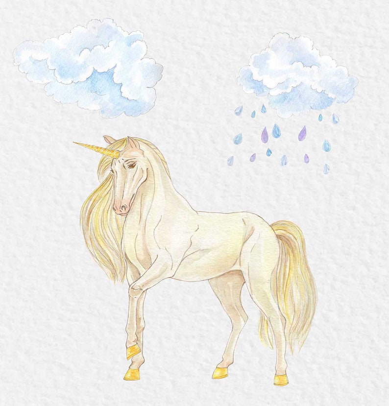 Watercolor Clipart Unicorn/watercolor Unicorn/clipart Rainbow ...