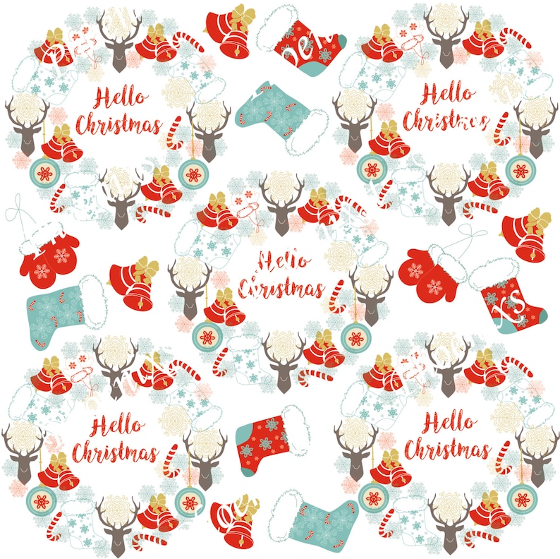 Christmas Paper Pack / Christmas Clip Art/ 12 Digital Scrapbook ...