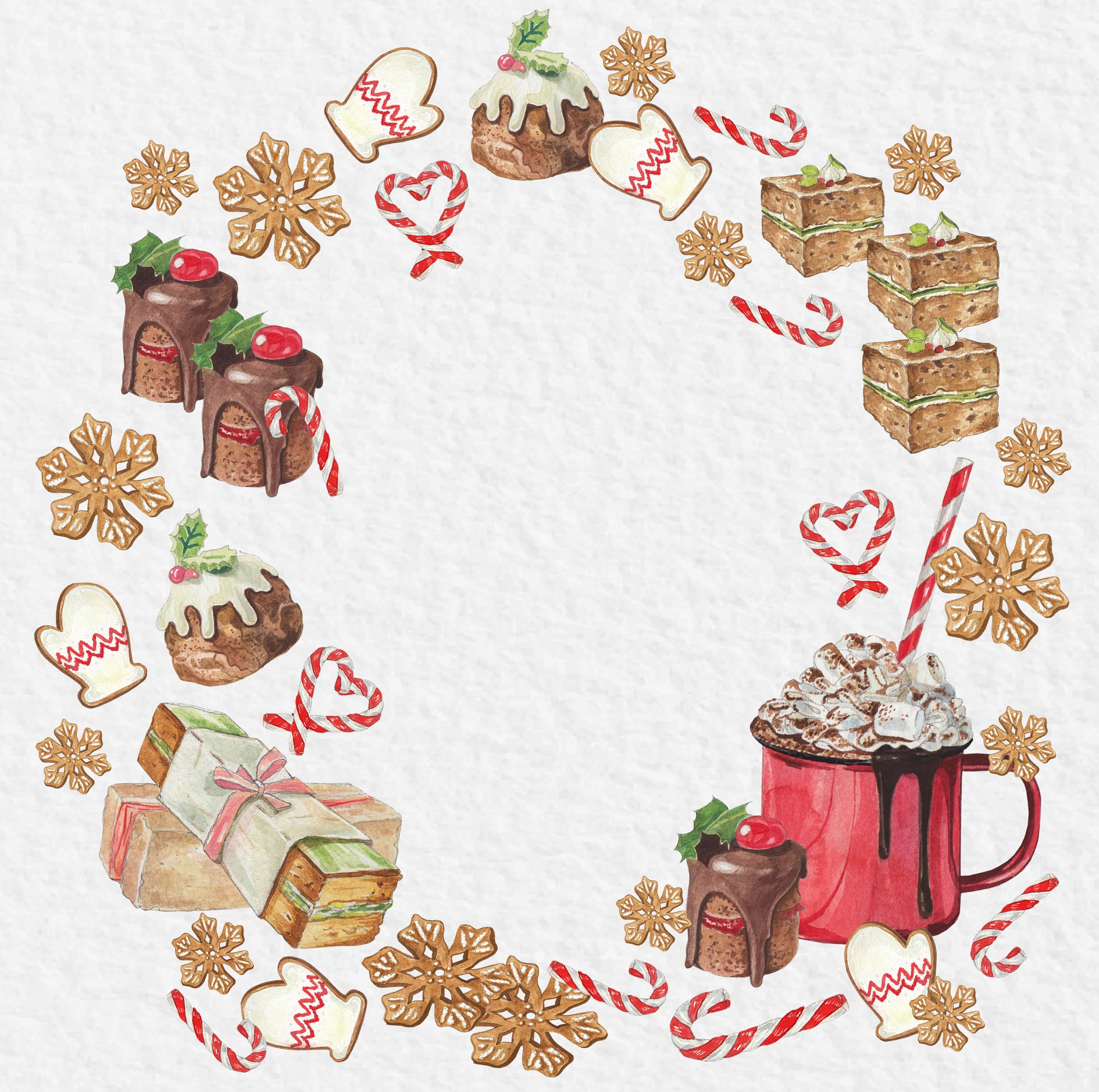 Watercolor Clip Art Christmas/christmas Clipart/watercolor Christmas ...