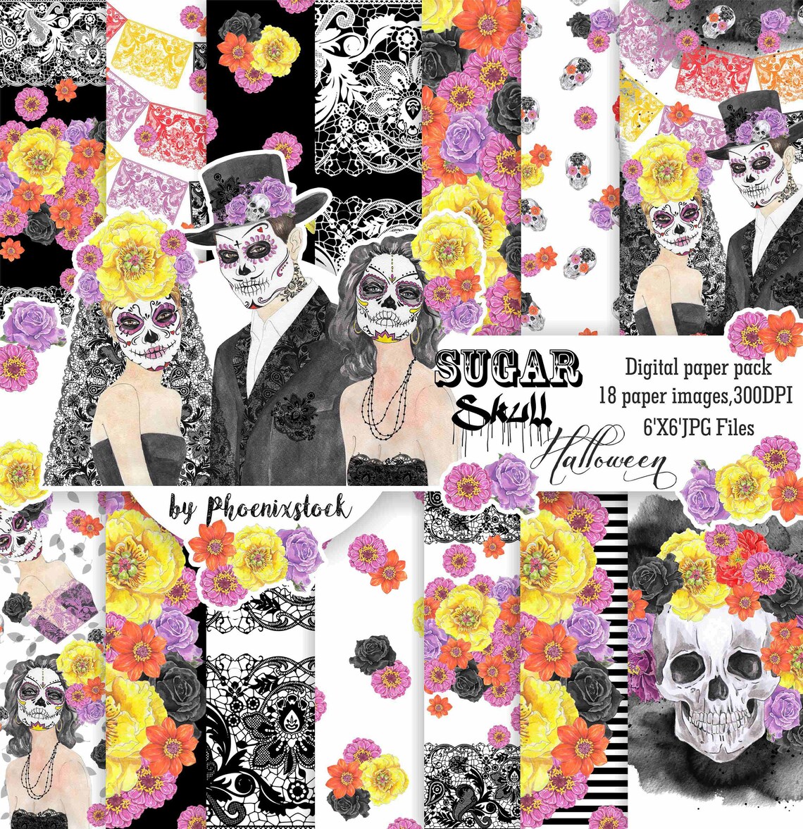 Halloween Paper Pack Digital Paper Autumn Wedding Paper Pack Scrapbook ...