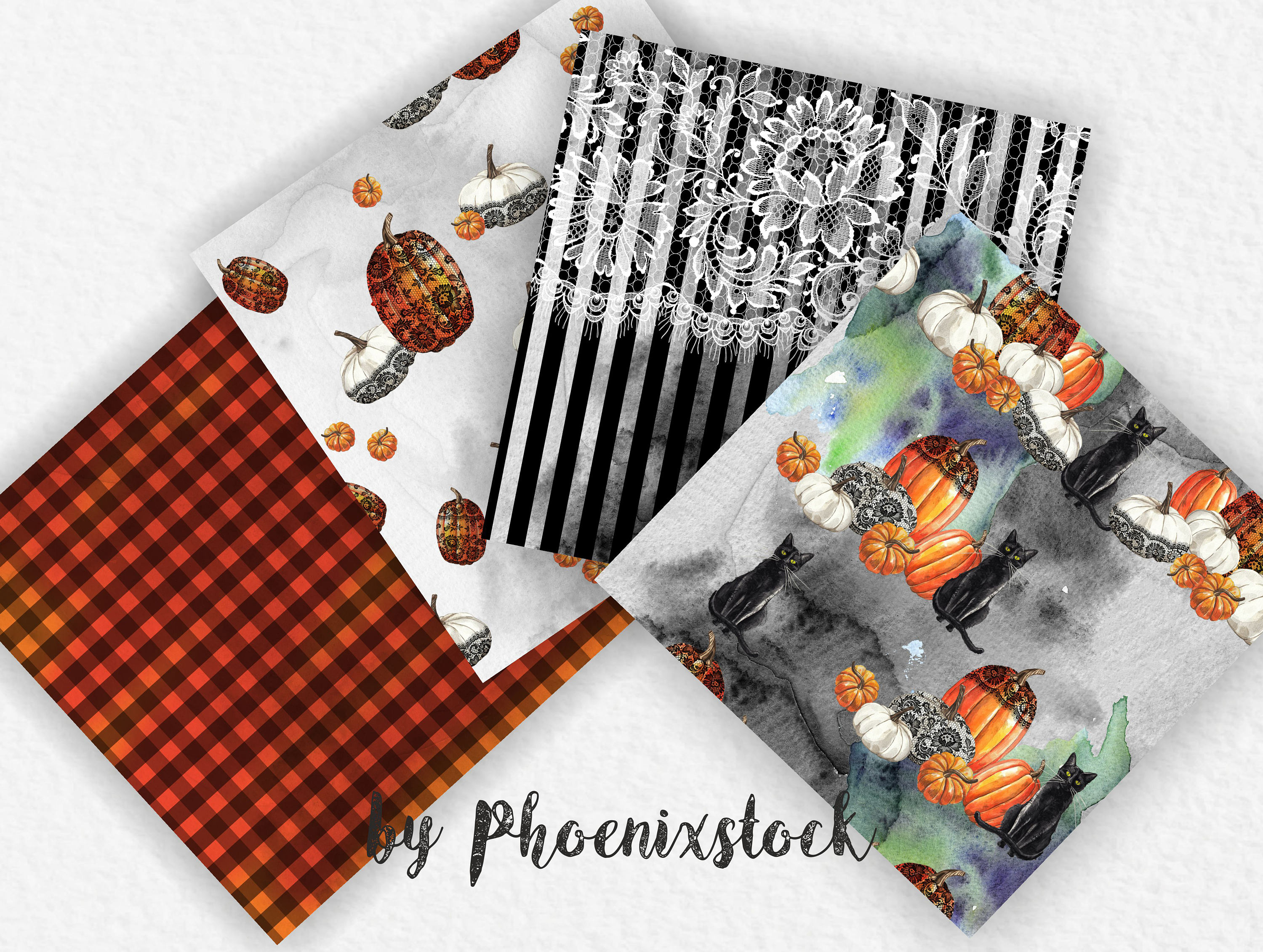 Halloween Paper Pack/halloween Digital Paper/pumpkin Digital Paper ...