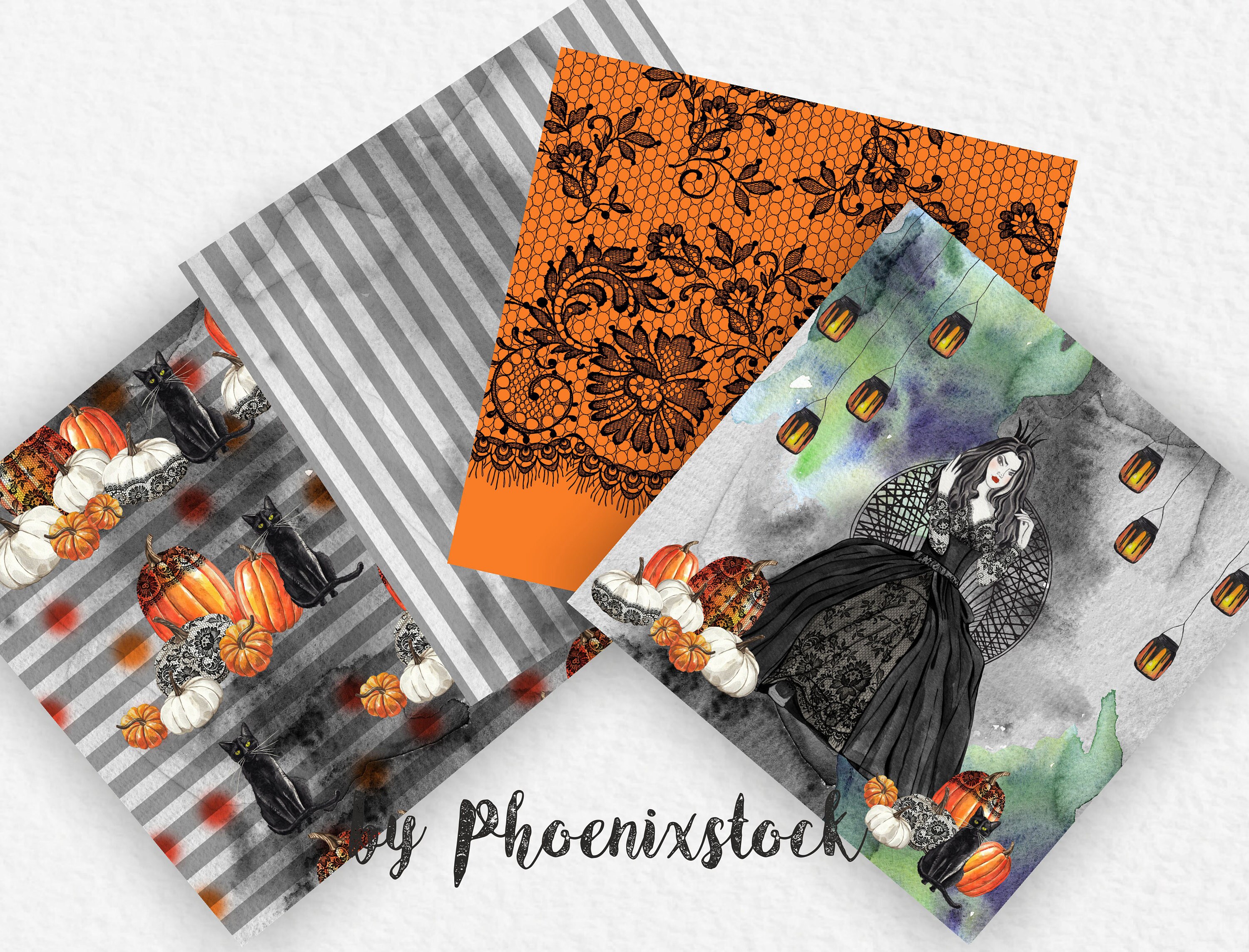 Halloween Paper Pack/halloween Digital Paper/pumpkin Digital Paper ...