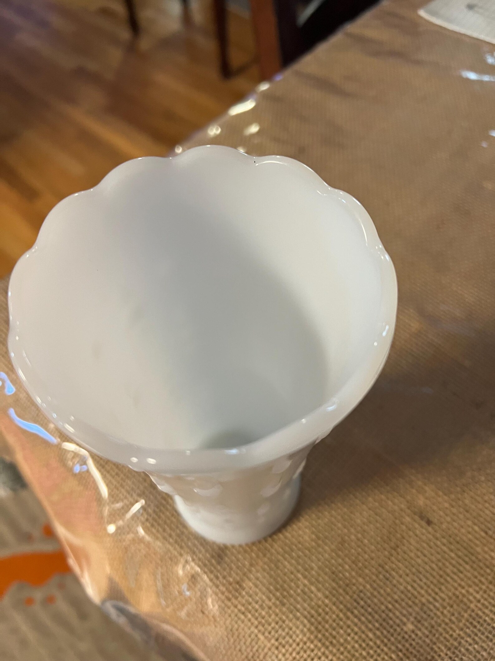 Vintage 1960's Anchor Hocking Flared Top Milk Glass Vase Teardrop and ...