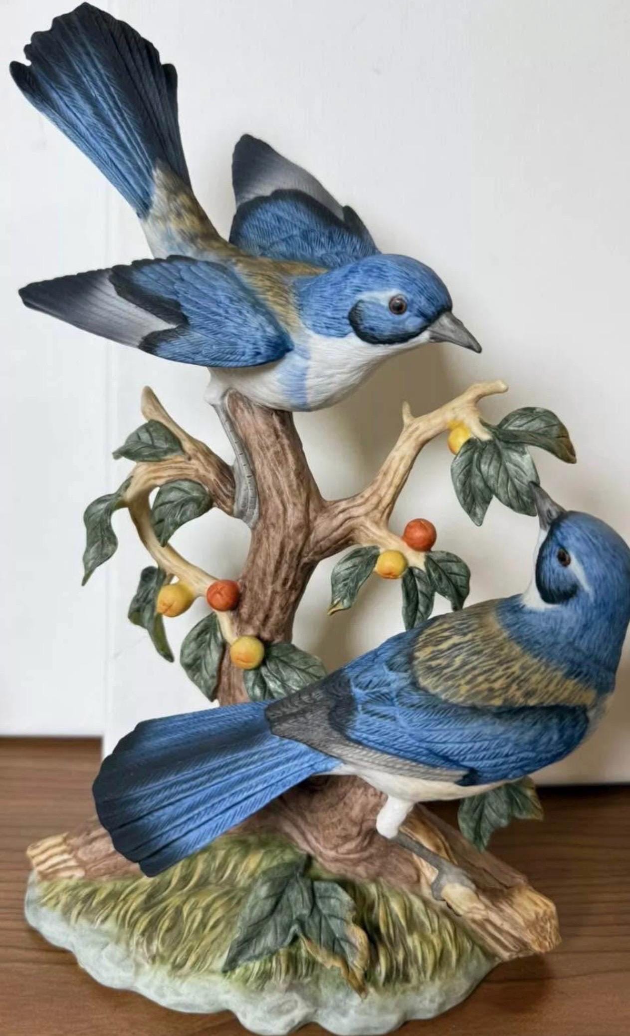 Home Interiors Classic Porcelain by HOMCO Orchard Gathering SCRUB JAYS ...